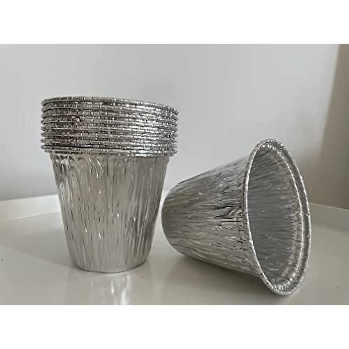 (20 Pack) Grease Bucket Liner Compatible with Garden BBQ Drip Bucket, Outdoor Camping Portable Bucket & Other Grill Bucket Accessories l 5.0” x 4.6” l Disposable Aluminum