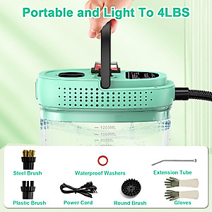 AUXCO Steam Cleaner, 1200ml High Pressure Steamer for Cleaning Handheld Steam Cleaner for Home,High-Temperature Steamer Cleaner for Car,Upholstery,Kitchen, Bathroom, Carpet，Grout and Tile(Mint)