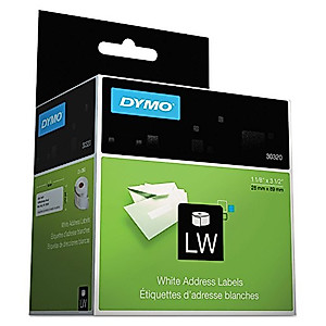 Dymo 30320 Labelwriter Address Labels, 1 1/8 X 3 1/2, White, 260 Labels/Roll, 2 Rolls/Pack