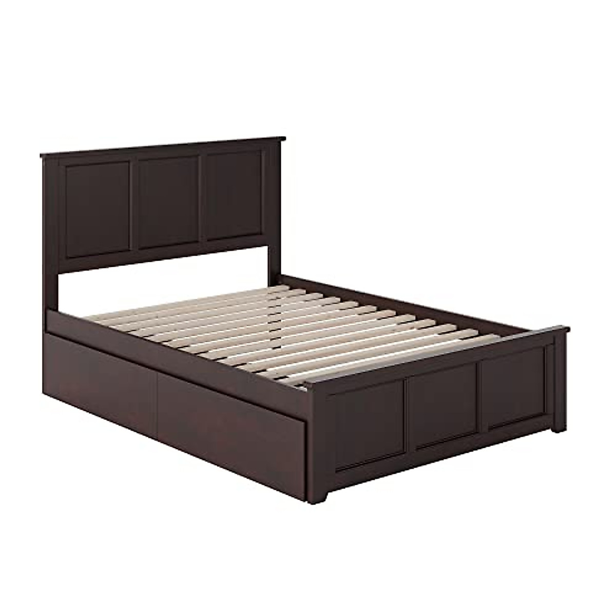 Atlantic Furniture AR8636111 Madison Platform Bed with Matching Foot Board and 2 Urban Bed Drawers, Full, Espresso