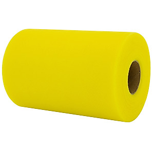 Tulle Fabric Roll | 6” by 100 Yards | Polyester Spool for Crafts Decorations Tutu Weddings Costumes Skirts Parties Gift Bow and More – by Craft Forge (Yellow)