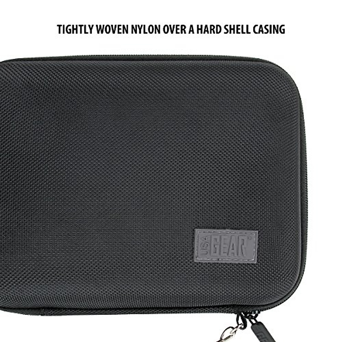 USA GEAR 7.5 Inch Hard Shell Camera Monitor Case - Portable Video Monitor Bag Compatible with Feelworld Monitor, Atomos, SmallHD Focus, Shinobi SDI, Lilliput A7s, and More Video Monitors (Black)