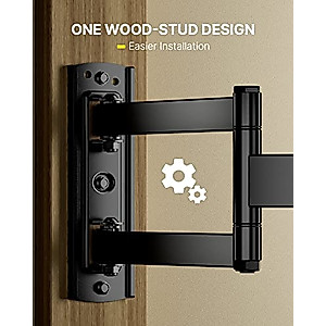 TV Mount, Full Motion TV Wall Mount Swivel and Tilt for 26-60 Inch TVs & Monitors, Single Stud Corner Outdoor Wall Mount Bracket with Articulating Arm Extension Rotation Max VESA 400X400mm up to 70lbs