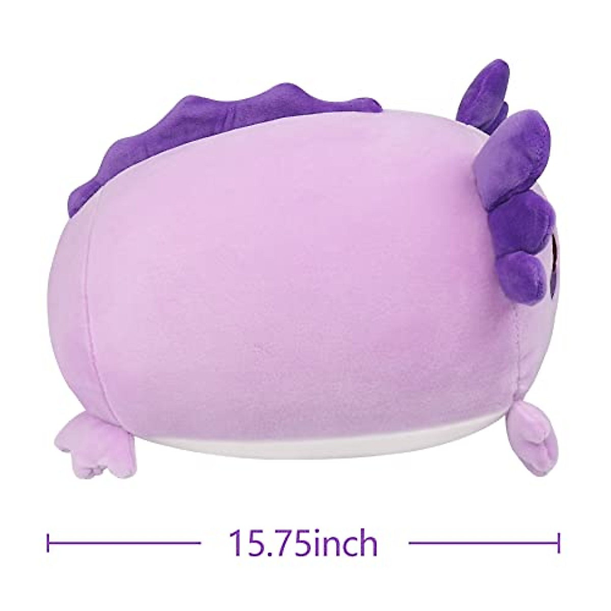 Auspicious beginning Cute Axolotl Plush Pillow Stuffed Animal, Kawaii Cat face Newt Toys Soft Axolotl Plush Dolls for Kids Boys Girls Adults Gifts (Purple Salamander,15.8inch)