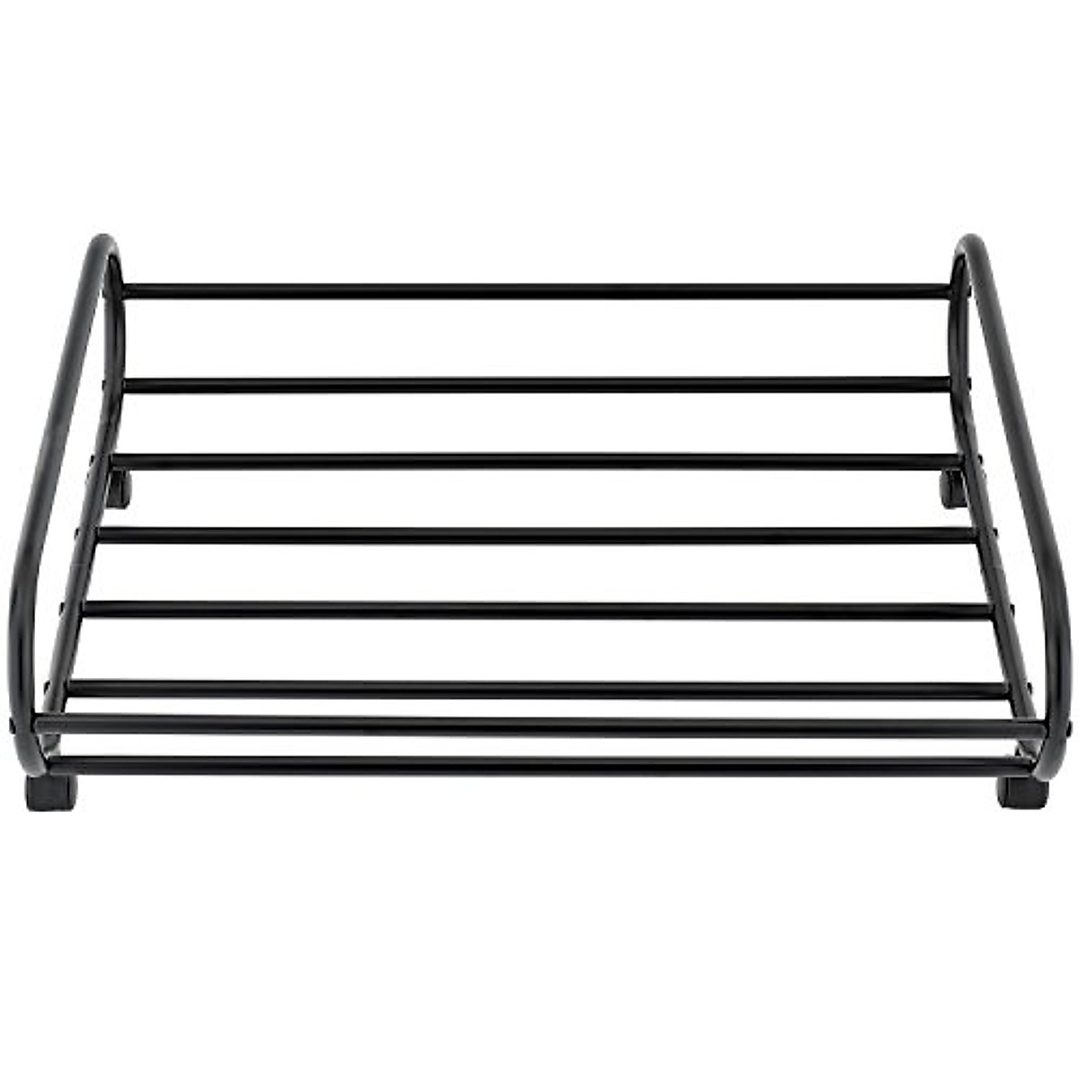 MyGift 24-Inch Rolling Stainless Steel Black Metal Under Bed Storage Cart, Space Saving Organizer Rotating Wheels