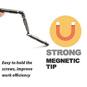 VESTTIO Square Head SQ2 Screwdriver Bit Set 10PCS 1/4 Inch Hex Shank 2 Inch/50 mm Length S2 Steel with Magnetic for Power Screwdriver Drill Impact Driver