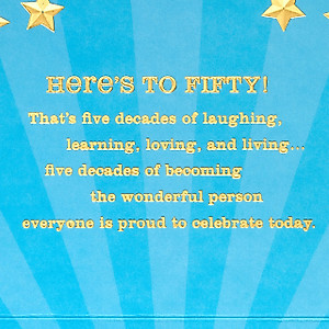 Hallmark 50th Birthday Card (Here's to Fifty)