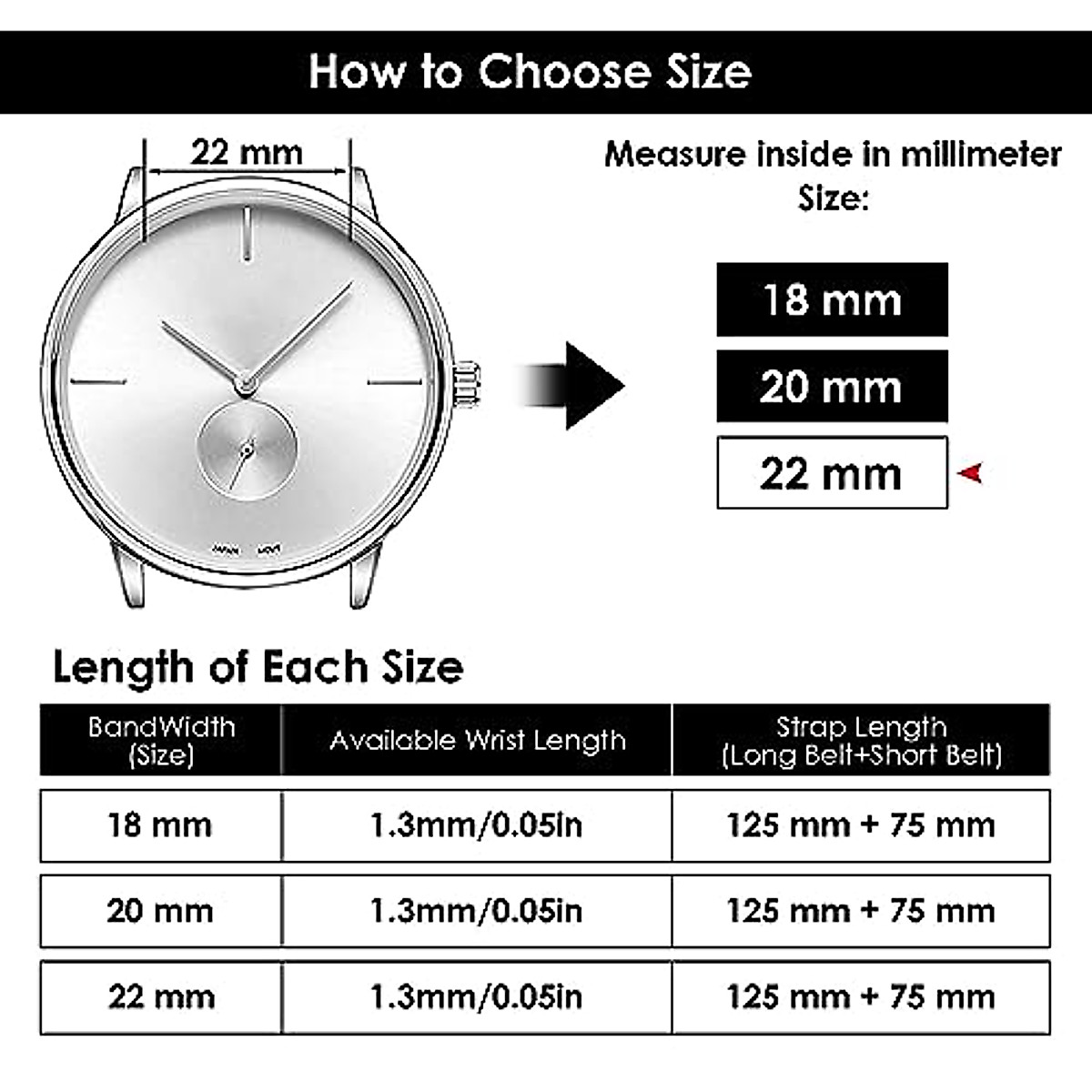 cobee Leather Watch Straps, Soft Calfskin Leather Watch Band Quick Release Leather Replacement Watchband for Men Women Universal Watches Bracelet Stainless Steel Clasp Buckle(Dark Brown, 22mm)