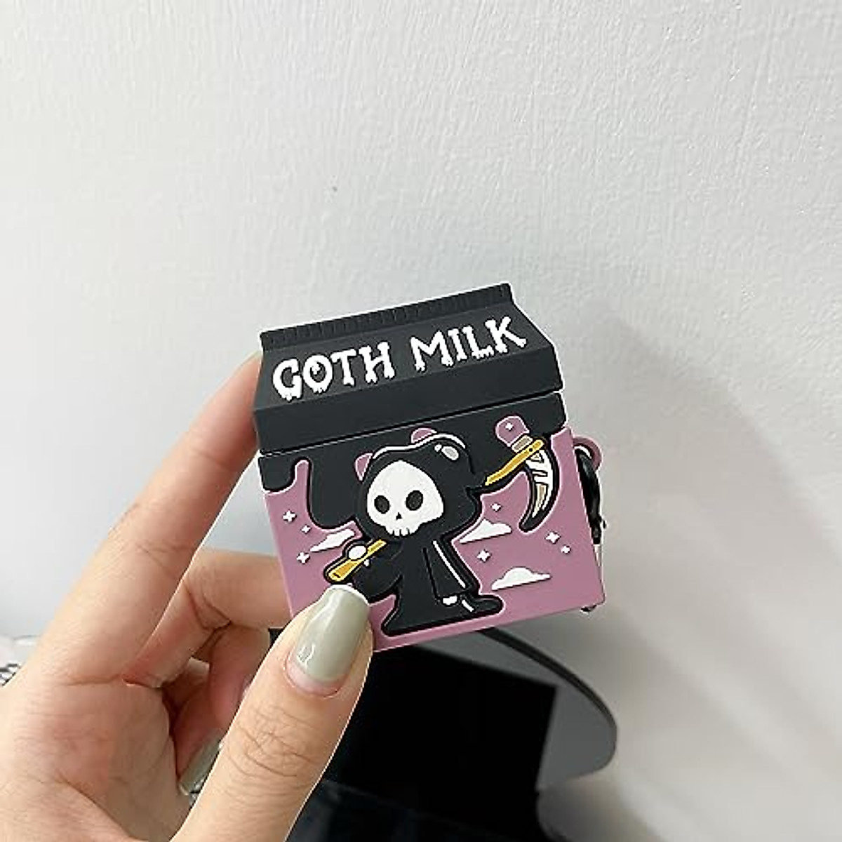 Adorable Case for New Apple AirPods (3rd Generation) Anime Cool Cartoon Cute Kawaii Food Protective Case Anti-Fall Headphone Case for AirPods 3 2021 with Carabiner for Men Women Goth Milk