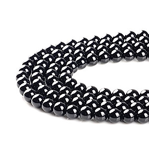 3mm Natural Black Onyx Gemstone Round Loose Beads Crystal Stone Bracelet Necklace Accessories Crafts for Jewelry Making DIY,1 Strand 15"