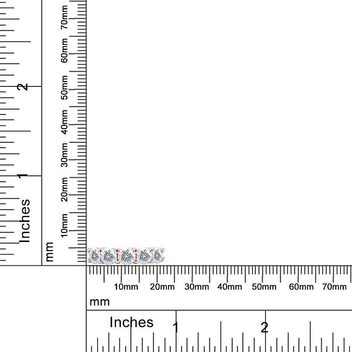 SAVEARTH DIAMONDS 14k Rose Gold Over Sterling Silver 1 1/5 Carat Moissanite Lab Created Diamond Half Eternity Anniversary Wedding Band Ring For Women (1.20 Cttw) Ring Size - 6