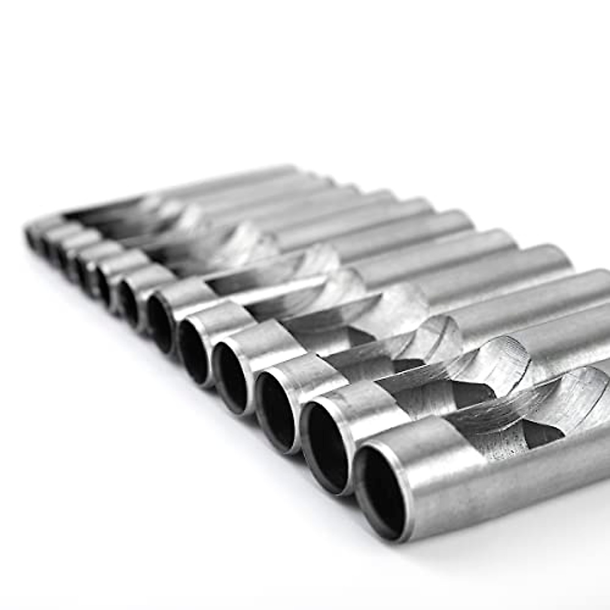 WUTA 5Pcs Hollow Punch Leather Hole Punch Cutter 6mm-15mm Round Punch Tool Set, Leather Craft Working Kit for Leather, Watch Band, Fabric, Plastics, Gasket Belt (6+8+10+12mm+15mm)