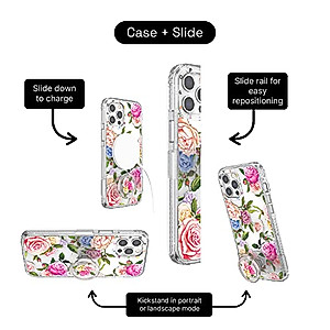 PopSockets: iPhone 12 Pro Max Case with Phone Grip and Slide, Phone Case for iPhone 12 Pro Max - Vintage Floral
