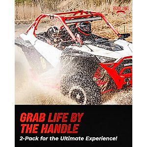 UTV Grab Handles Roll Bar Grab Handles. RZR Passenger Grab Handle 2 Pack Roll Cage Handle Fits Polaris Ranger, Mule, Teryx, CFMoto, Yamaha, Honda Pioneer, Can Am SxS UTV Accessories Red Paracord