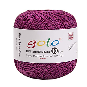 golo Crochet Yarn Cotton Size 10 Cotton Knitting Thread Yarn for Crochet (Clove Red) 6-191
