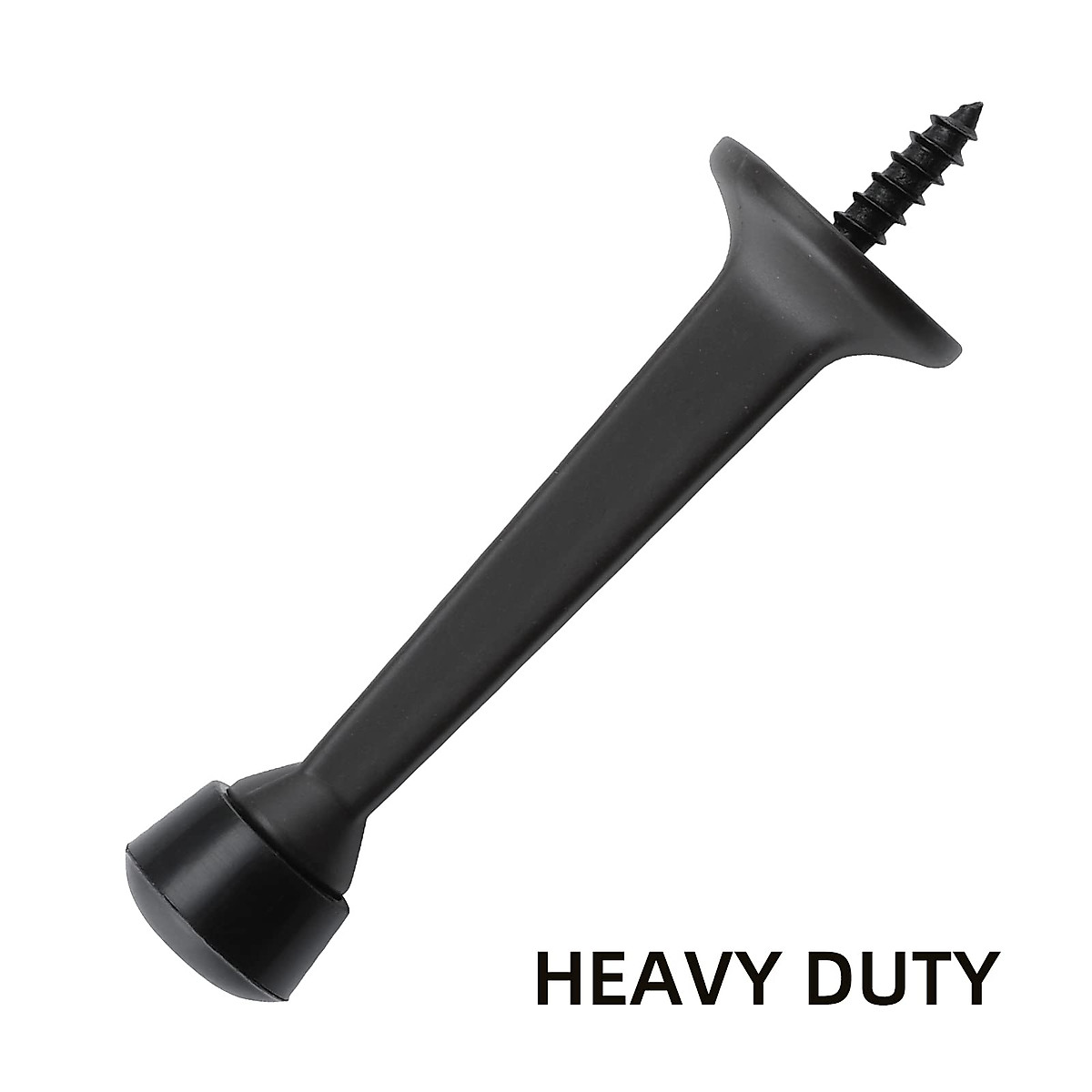 HOME MASTER HARDWARE Heavy Duty 3 in Solid Rigid Door Stop 12 Pack Door Stoppers Door Stops Matte Black w/ Rubber Tip
