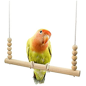 Backyard Barnyard Chicken Swing Handmade in USA!!! ! Toy for Coop (Round Bar) Natural Safe Large Wood Perch Ladder for Poultry Run Rooster Hens Chicks Pet Parrots Pollo Stress Relief for Birds
