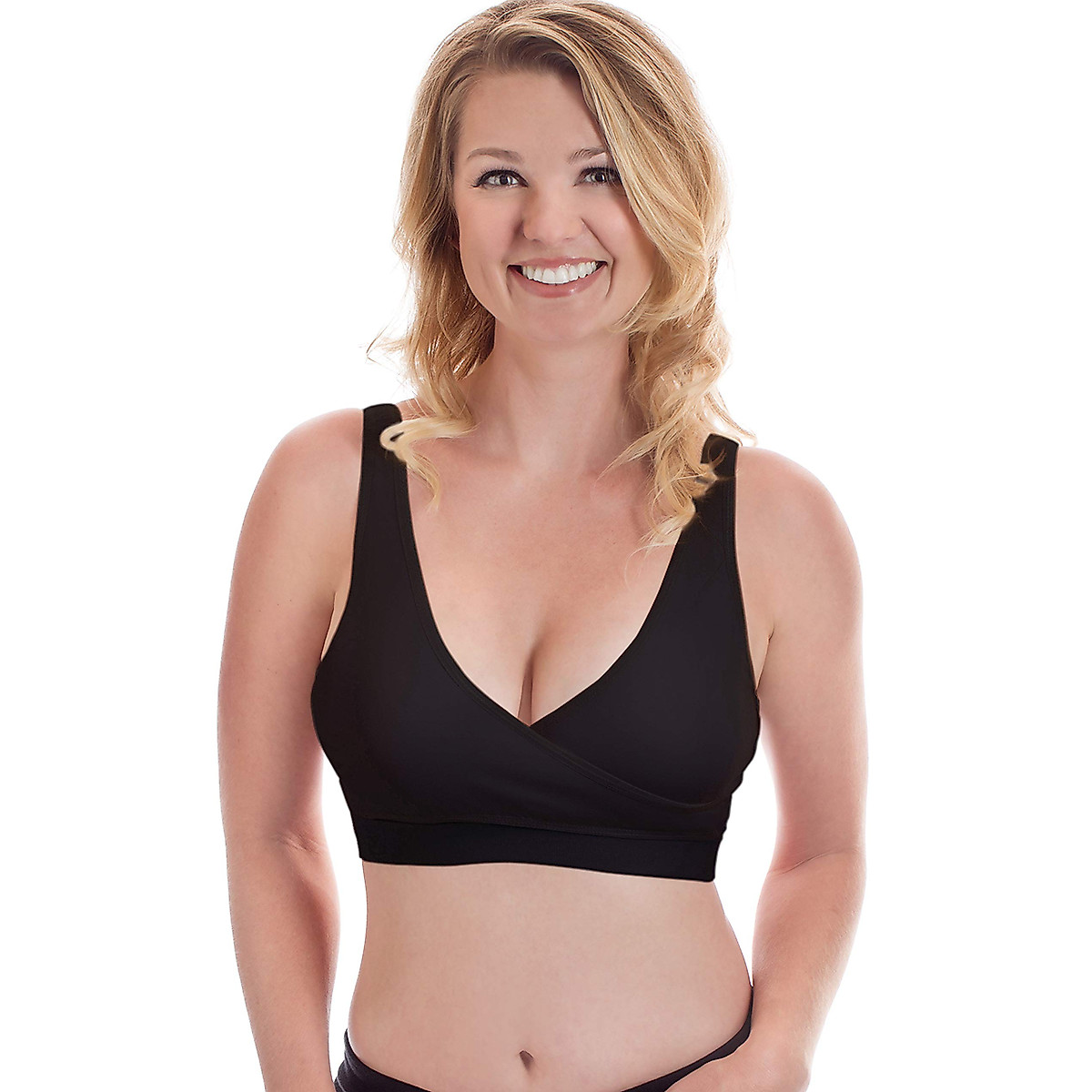 Rumina's Hands Free Classic Pump&Nurse Adjustable Pumping Bra for All Breast Pumps, Black M