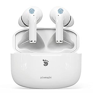 CYQ Pianogic A2 True Wireless Earbuds Bluetooth Headphones Noise Cancelling Ear Buds with USB C Charging Case IPX6 Waterproof Long Pla A WHITE