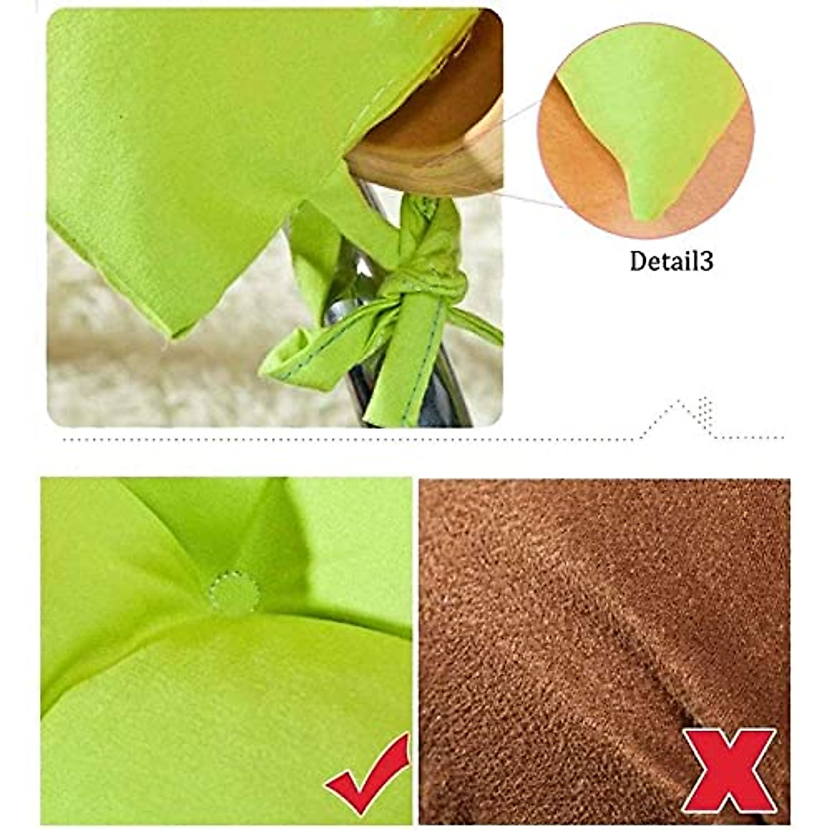 YYRZ Set of 4 Indoor/Outdoor Chair Cushion, Cotton Chair Pads Square, Cushions for Wicker Chair Seat, for Rocking, Dining, Patio, Camping, Kitchen Chairs (40X40cm),Yellow