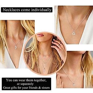 Friendship Necklace for 3 Trio Necklaces for Best Friends Matching Sun Moon Star Necklace Friendship Jewelry Gifts for 3 Women Teens Girls