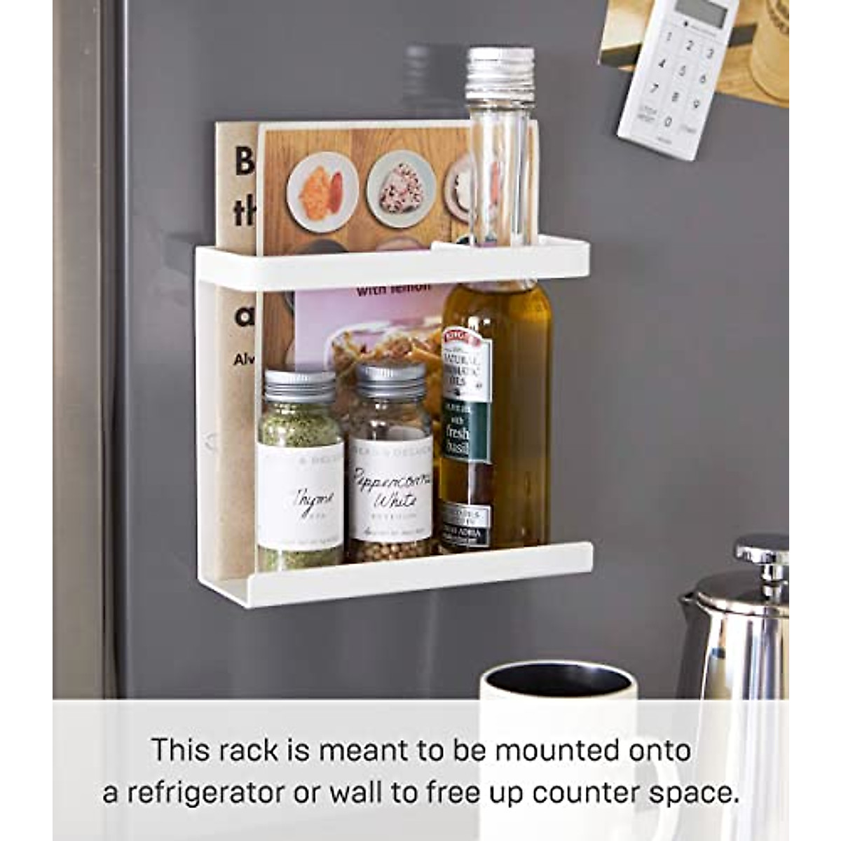 Yamazaki Home Magnet Wrap or Aluminim Foil Holder - Kitchen Storage, Magnetic Organizer - Steel