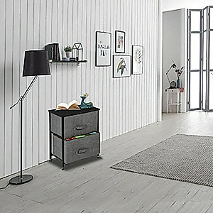 Nightstand Bedside Table Drawer Cabinet 2Tier Fabric Cabinet Bedside Table Storage Unit Metal Frame Organizer Chest Rack Drawer Storage Dresser Easy To Assemble With A Simple Structure Storage Tower D