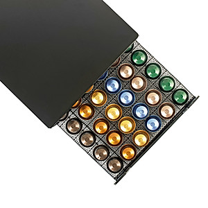 HiveNets Capsule Drawer Coffee Pod Storage Compatible for Nespresso Support Metal Holder 60 Pcs