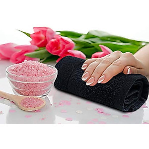 ARC HOME Hand Towels Black 24 Pack 15 x 25 Inches, Salon Towels for Hair Stylist, Ring Spun Hand Towels with Maximum Softness & Absorbency, 100% Cotton Hand Towel | Spa Towels | Facial Towels Bulk