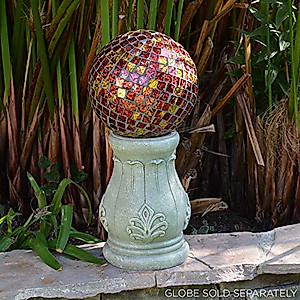 Alpine Corporation 12" Tall Indoor/Outdoor Roman Column Gazing Globe Display Stand