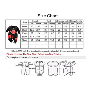 daimengmeng Baby Romper Boys Girls Newborn Cartoon Cosplay Outfits Button Cotton Jumpsuits Long Sleeve Black&Red2 0-3 Months/59