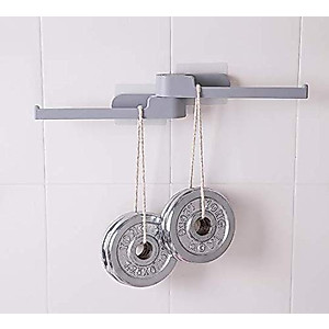 Wall Mount Hanger Organizer,Clothes Hanger Storage Rack Organizer,No Drilling Rotating Design Hanger Holder for Home,Closet, Laundry Room (White+Grey)
