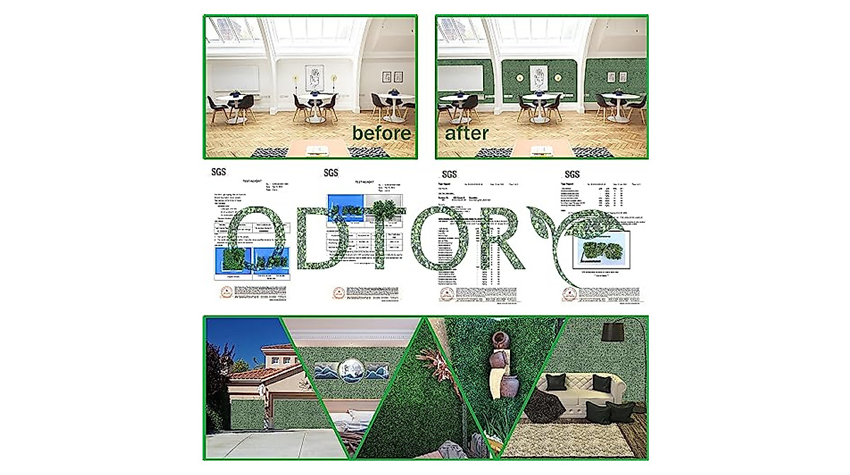 ODTORY Artificial Grass Wall Backdrop Panels,10 X 10 in 12P(8.4 sqft ...