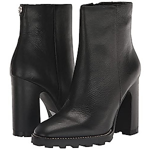 KARL LAGERFELD PARIS Women's Peppy Lug-Sole Zip-up Fashion Boot, Black, 10