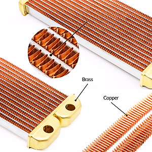 Dracaena 360mm - 28mm/1.1inch Thick Computer Radiator, 14 Tubes Copper Water Cooling Cooler for CPU Heat Sink - Liquid Heat Exchanger Dual G1/4 Thread