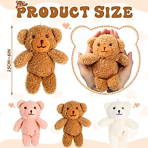 Zomiboo 9 Pieces Plush Mini Stuffed Animal Toys Tiny Soft Bear Bunny Doll Small Furry Doll Wedding Present Box Doll Toy for Halloween Christmas Baby Shower Party (Bear Style,6 Inch)