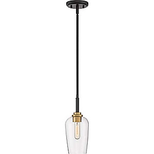 Quoizel SGR1505EK Sagamore Mini Pendant Ceiling Lighting, 1-Light 100 Watt, 13" H x 5" W, Earth Black