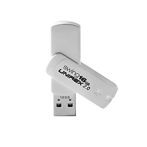 Unirex 2 Pack Swing 16GB USB 2.0 Thumb Drive, White Variety Pack | Memory Stick Storage is Compatible with Computer, Tablet, or Laptop