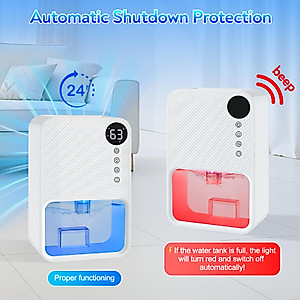 Ssoiew 128 OZ Dehumidifier for Bedroom, 592 Sq.ft Semiconductor Silent Dehumidifier with 7-Color Light, Timer, Sleep Mode, Auto-Shutoff, Small Dehumidifier for Bathroom, Basement, Closet, RV, white