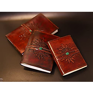Leather Journal Refillable Lined Paper SUN Tree of Life Handmade Leather Journal Notebook Diary/Bound Daily Notepad for Men&Women Medium,Writing pad Gift for Artist,Sketch /Writing (small)