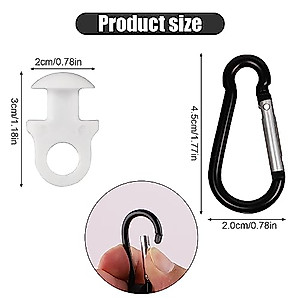 2pcs Key Holder for Bogg Bag, Keychain Hanger Carabiners Clips Carabiner Key Holder Charm Accessories for Bogg Bag (2 Black Carabiners + 2 White Buttons)