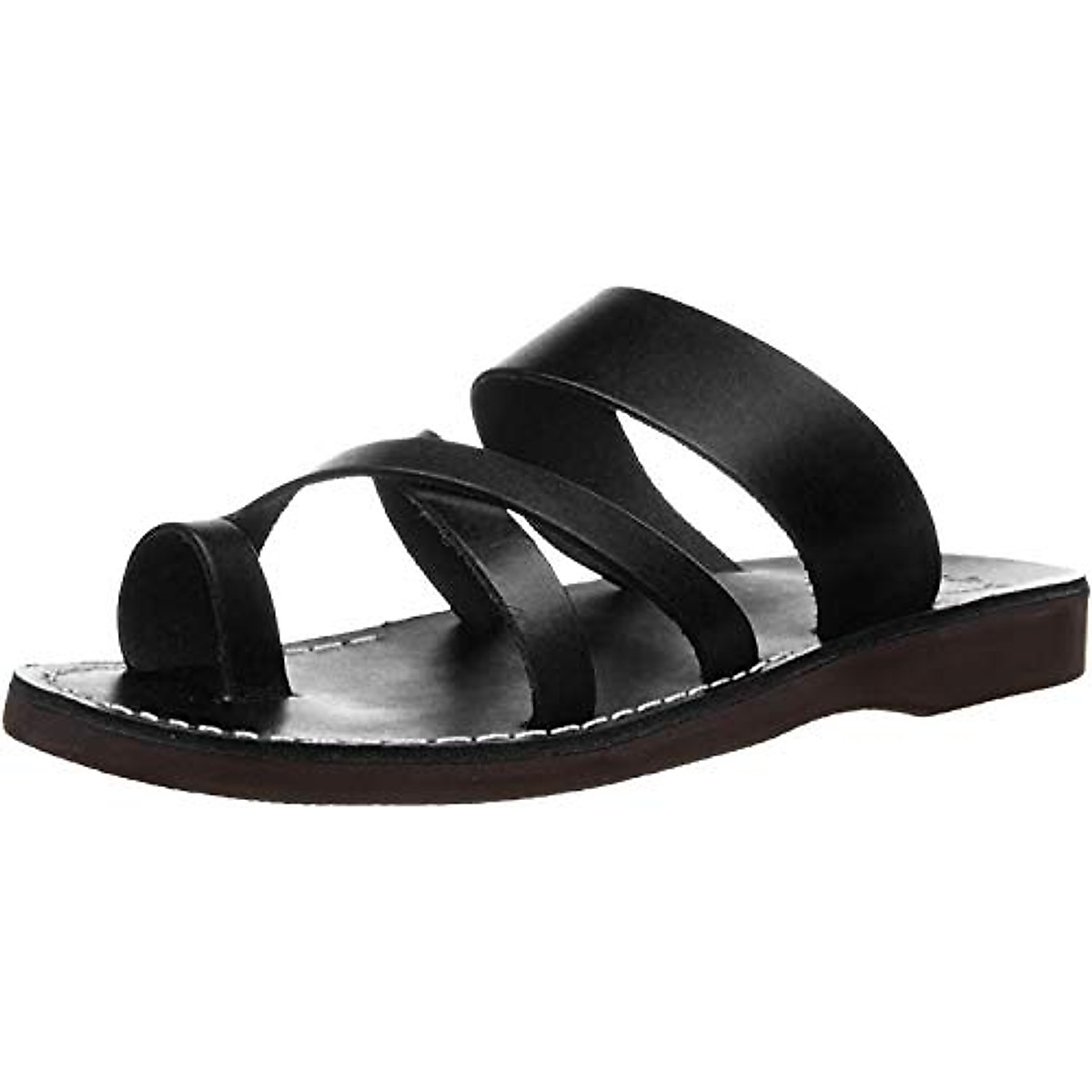 The Good Shepherd - Leather Toe Loop Sandal - Black