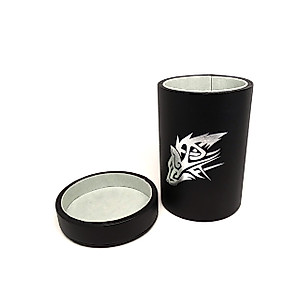 Over Sized Dice Cup with Lid - Leather Lite Faux Leather Wrap with Tight Fitting Lid - Holds 80 Dice (Wolf)