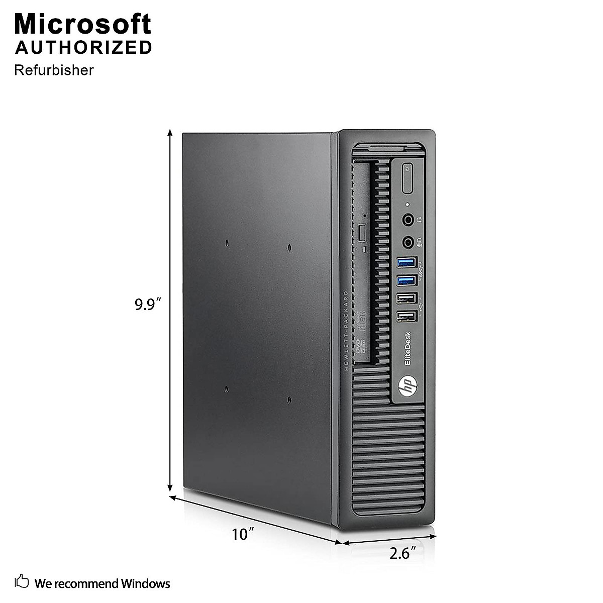 HP EliteDesk 800 G1-USFF, Intel Core i5-4590S 3.0GHz, 4GB RAM, 500GB Hard Drive, DVD,Windows 10 Pro 64Bit (Renewed)