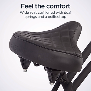 Schwinn Huron Beach Cruiser Bike for Adult, Single Speed, Coaster Brake, 26-Inch Wheels, 17-Inch Steel Frame, Full Front & Rear Fenders, Classic Handlebar, Black