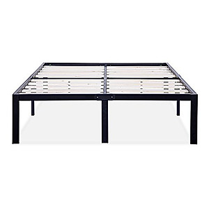 Olee Sleep 14 Inch Tall T-3000 Ultra Wood Slat Steel / Non-Slip Bed Frame