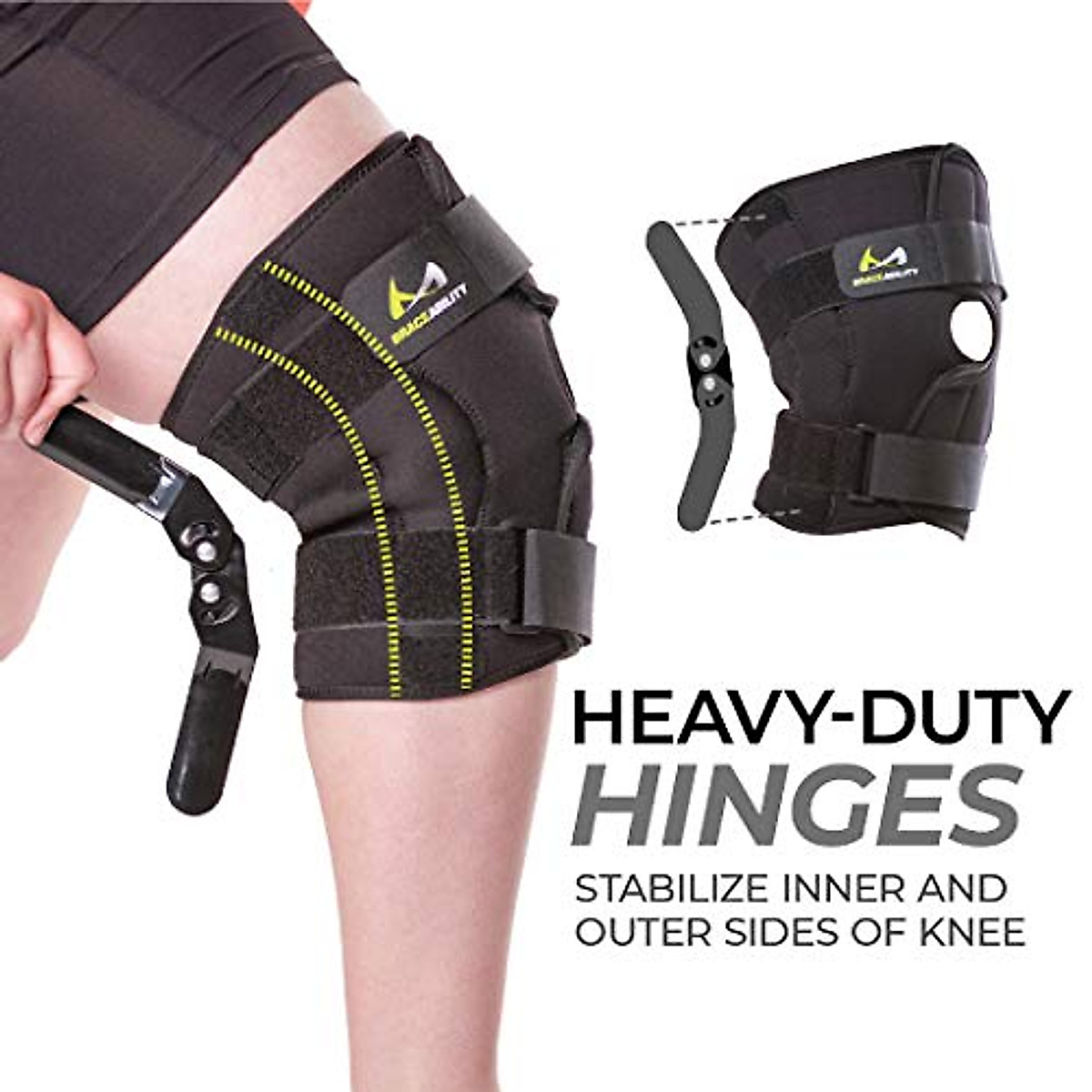 BraceAbility Plus Size Knee Brace - Bariatric Hinged Wraparound Sleeve for Extra-Large Legs and Obese Thighs to Support Meniscus Tears, Arthritis Pain, Tendonitis, Ligament Injuries and Sprains (6XL)