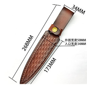 Knife sheath leather sheath top layer leather outdoor straight knife sheath