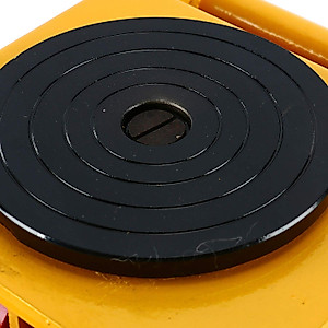 YaeTek Industrial Machinery Mover 13200 lbs 6 Tons Machinery Skate Dolly with 4 Rollers Cap 360 Degree Rotation (Yellow)