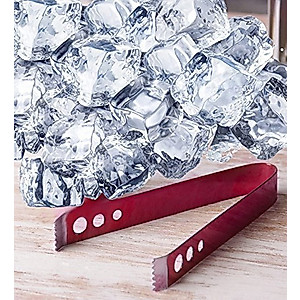 King International Stainless Steel Double Walled Insulated Red Ice Bucket with Lid & Handle, 1.75 LTR 84 Quarts, Ice Tong, Keeps Ice Cold for 6 Hours, Bar Tools for Home Bar Accessories, Mini Bar